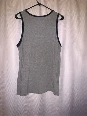 Nike | Shirts | Nike Grey Tank With Black Logo Trim | Poshmark